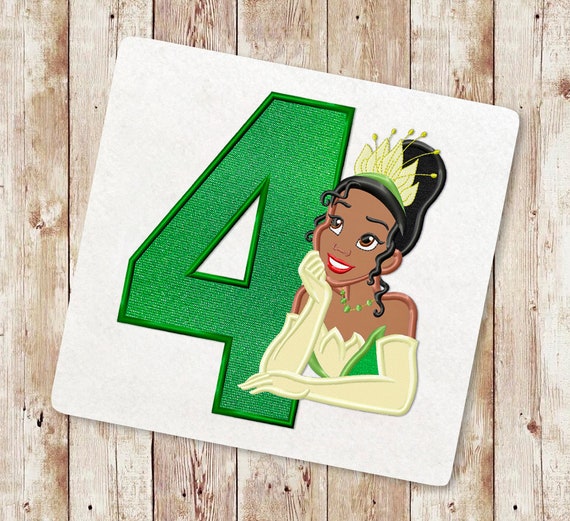 Princess Fourth Birthday Applique Embroidery Design Baby Girl | Etsy