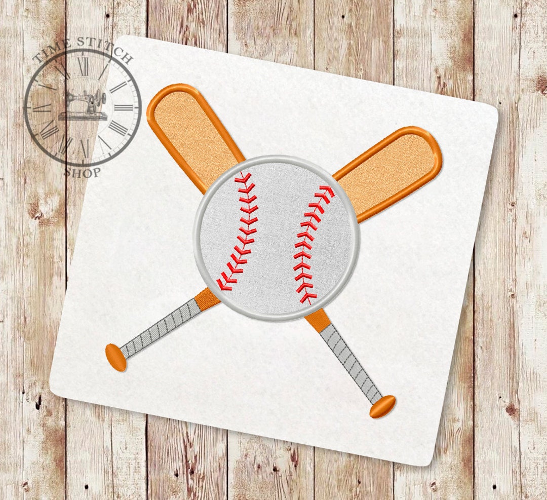 Baseball Bats Applique Embroidery Designs, Baseball Applique Machine ...
