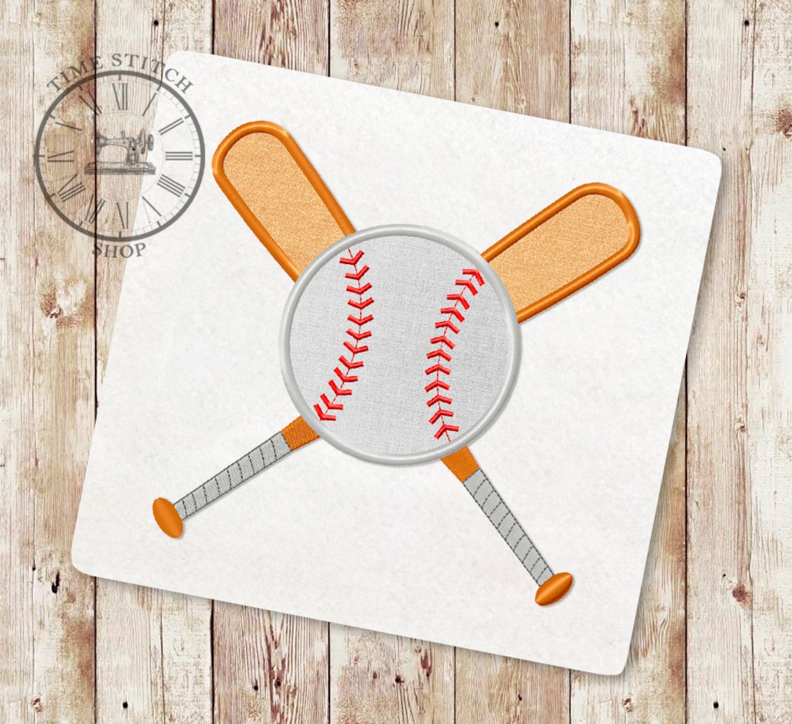 Baseball Bats Applique Embroidery Designs, Baseball Applique Machine ...