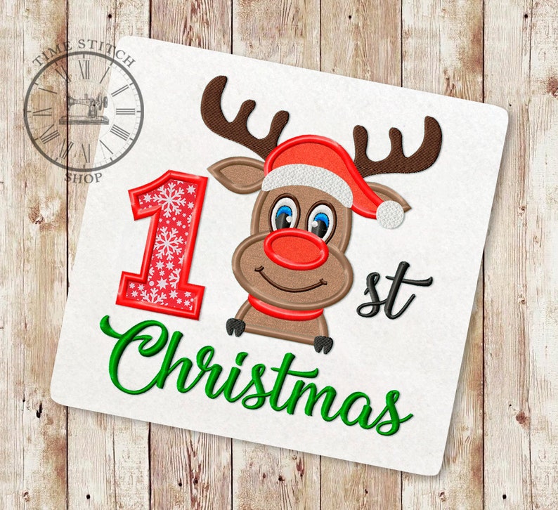 First Christmas Applique Embroidery Design First Baby | Etsy