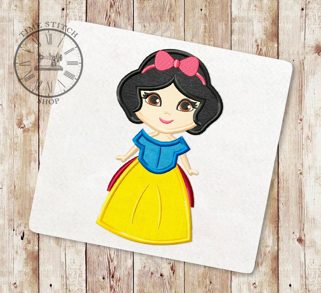 Little White Princess Applique Embroidery Design, Mini Princess ...