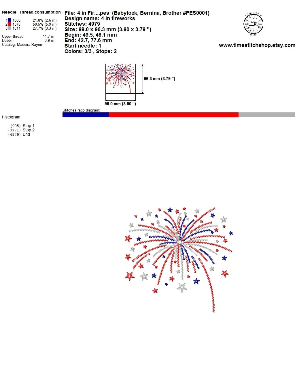 Fourth of July Firework Embroidery Design, Fourth of July Machine ...