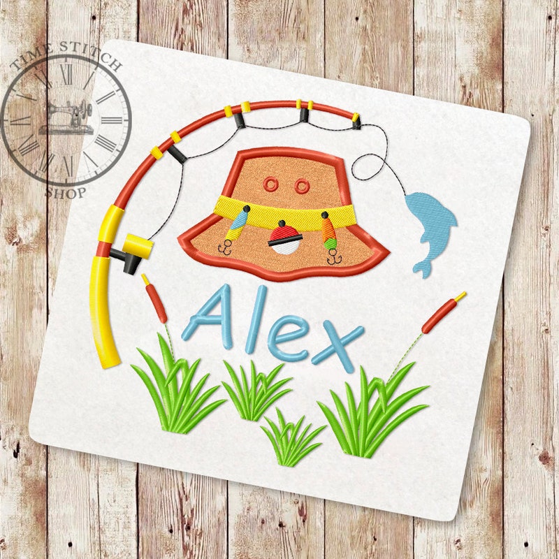 Fishing Applique - Etsy