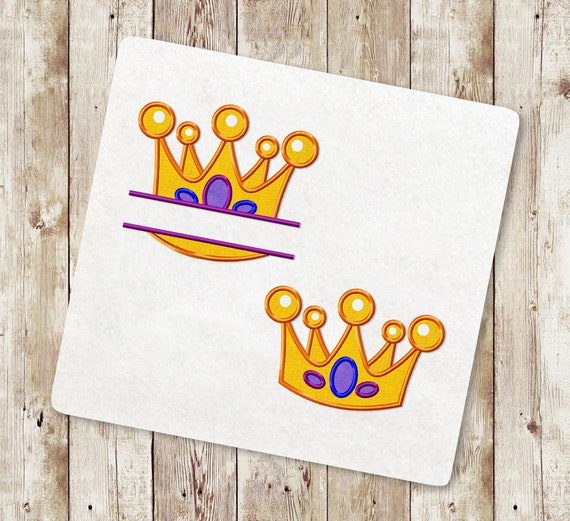 Crown Applique Embroidery Designs Crown Split Applique - Etsy
