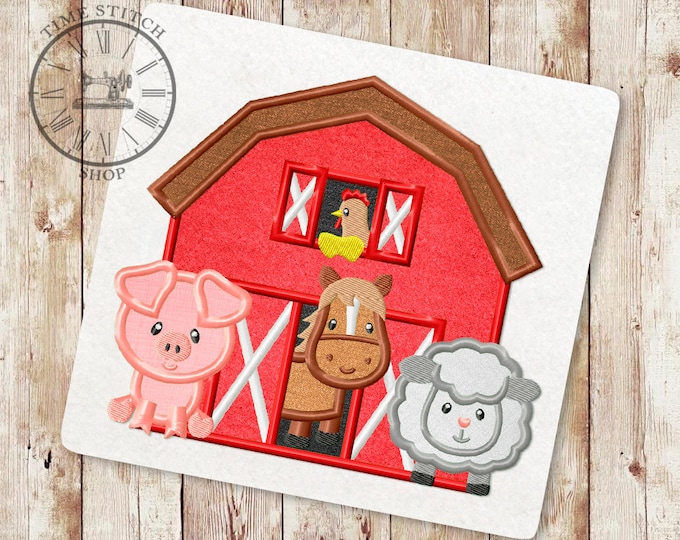 Barn Farm Animals Applique Embroidery Designs Farm Animals - Etsy
