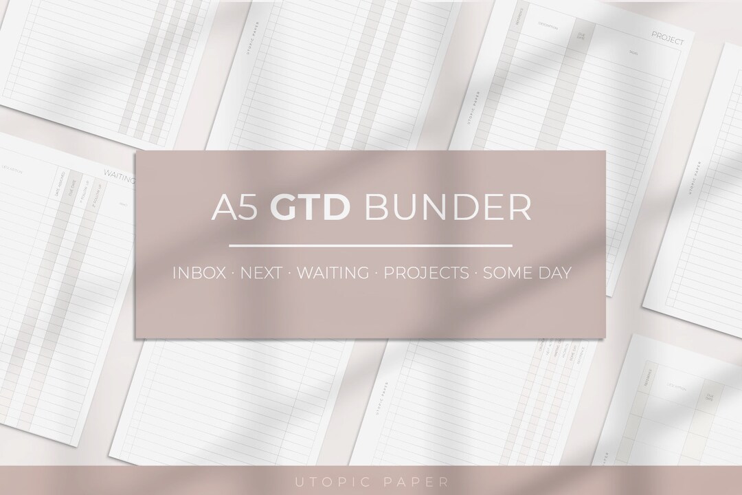 GTD Method Planner, A5 Gtd Planner Pages, Gtd Template, Gtd Planner ...