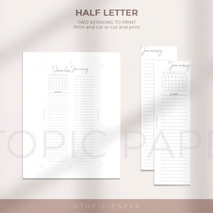 Half Letter Monthly Planner Printable Insert, Planner Inserts Half ...