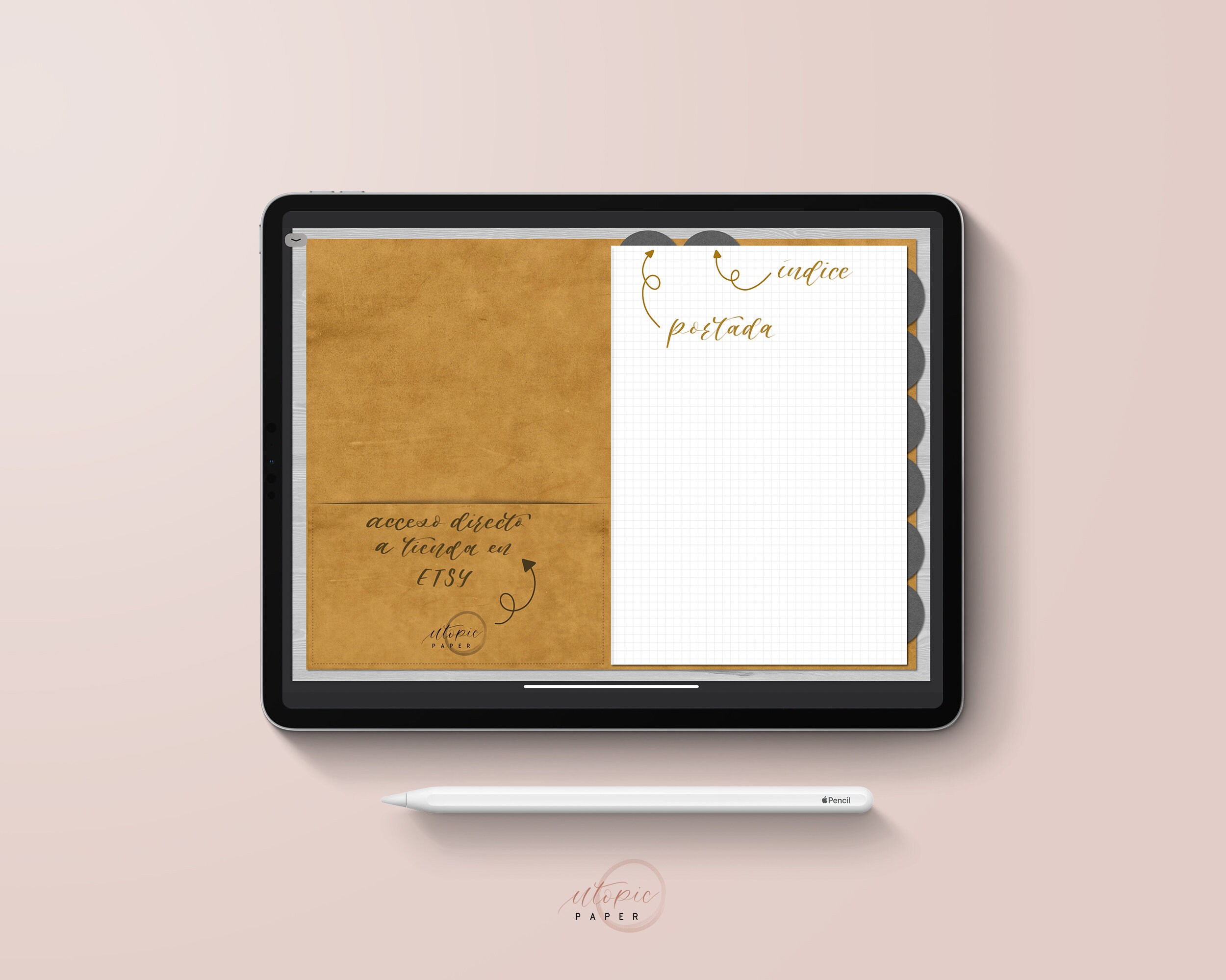 Grid digital notebook, Digital grid notebook, notebook for GoodNotes ...