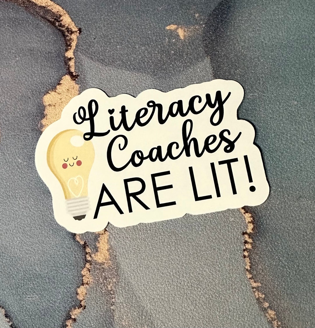 CUSTOMIZABLE Cute Literacy Coach Sticker, Book Sticker, Sticker ...