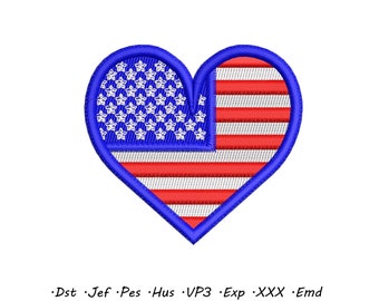 USA Flag Embroidery Design, Digital Machine Embroidery Files, American ...