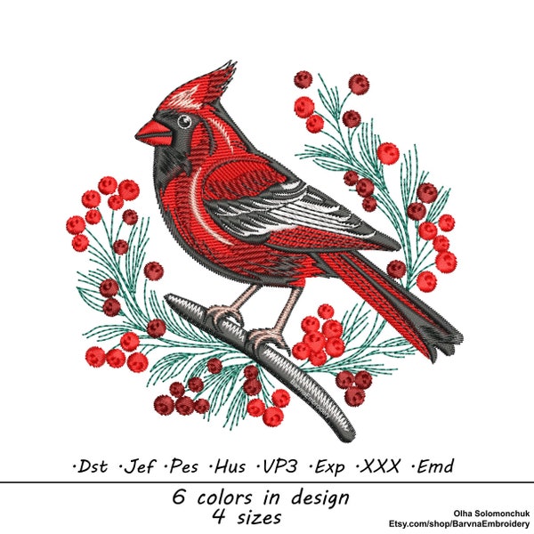 Cardinal Embroidery - Etsy