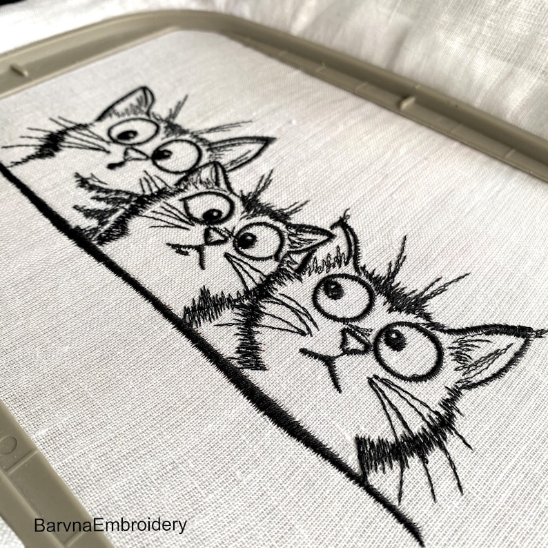 Cats Machine Embroidery Designs, Cat Embroidery File (instant Download ...