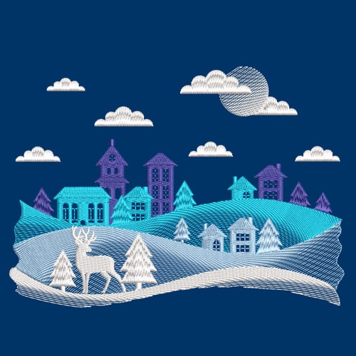 WINTER Scene Landscape Embroidery Machine Designs /hiver - Etsy