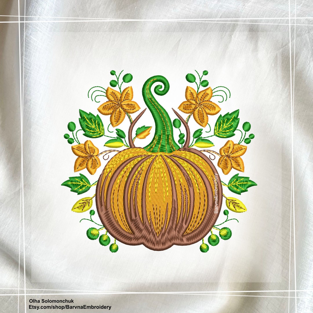 Pumpkin Embroidery Designs for Machine, Fall Embroidery Designs ...