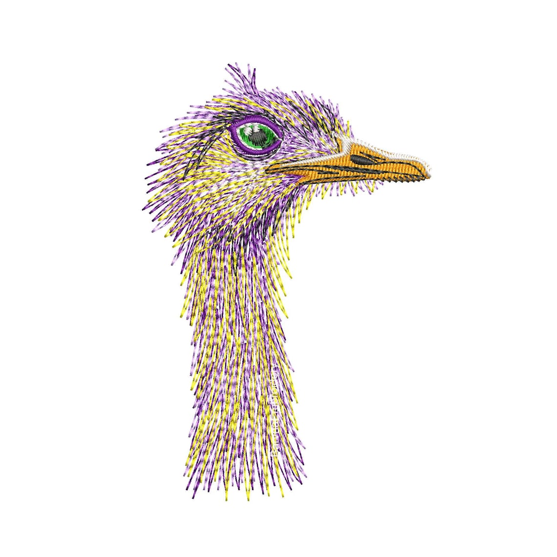 Ostrich Machine Embroidery Designs Ostrich Bird Embroidery Etsy Australia