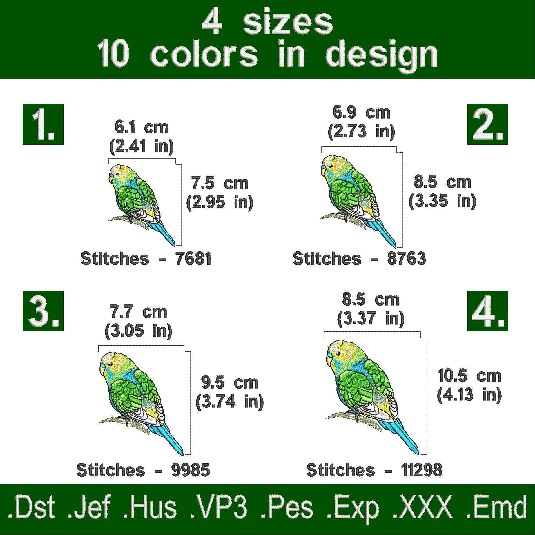 Birds Embroidery Designs for Machine Budgie Parakeet | Etsy