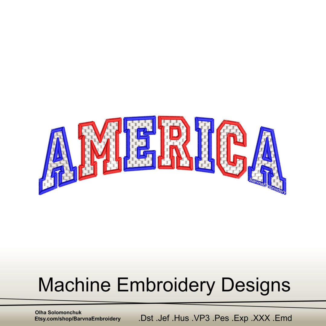 America Machine Embroidery Designs, USA Embroidery Files, Instant ...