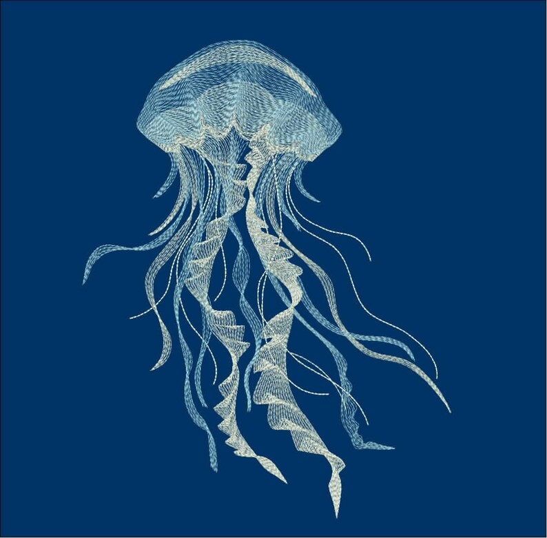 Jellyfish Machine embroidery designs Embroidery design for | Etsy