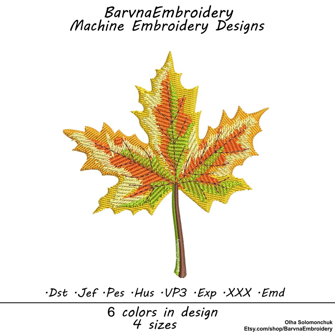 Fall Embroidery Designs, Maple Leaves Machine Embroidery Designs ...
