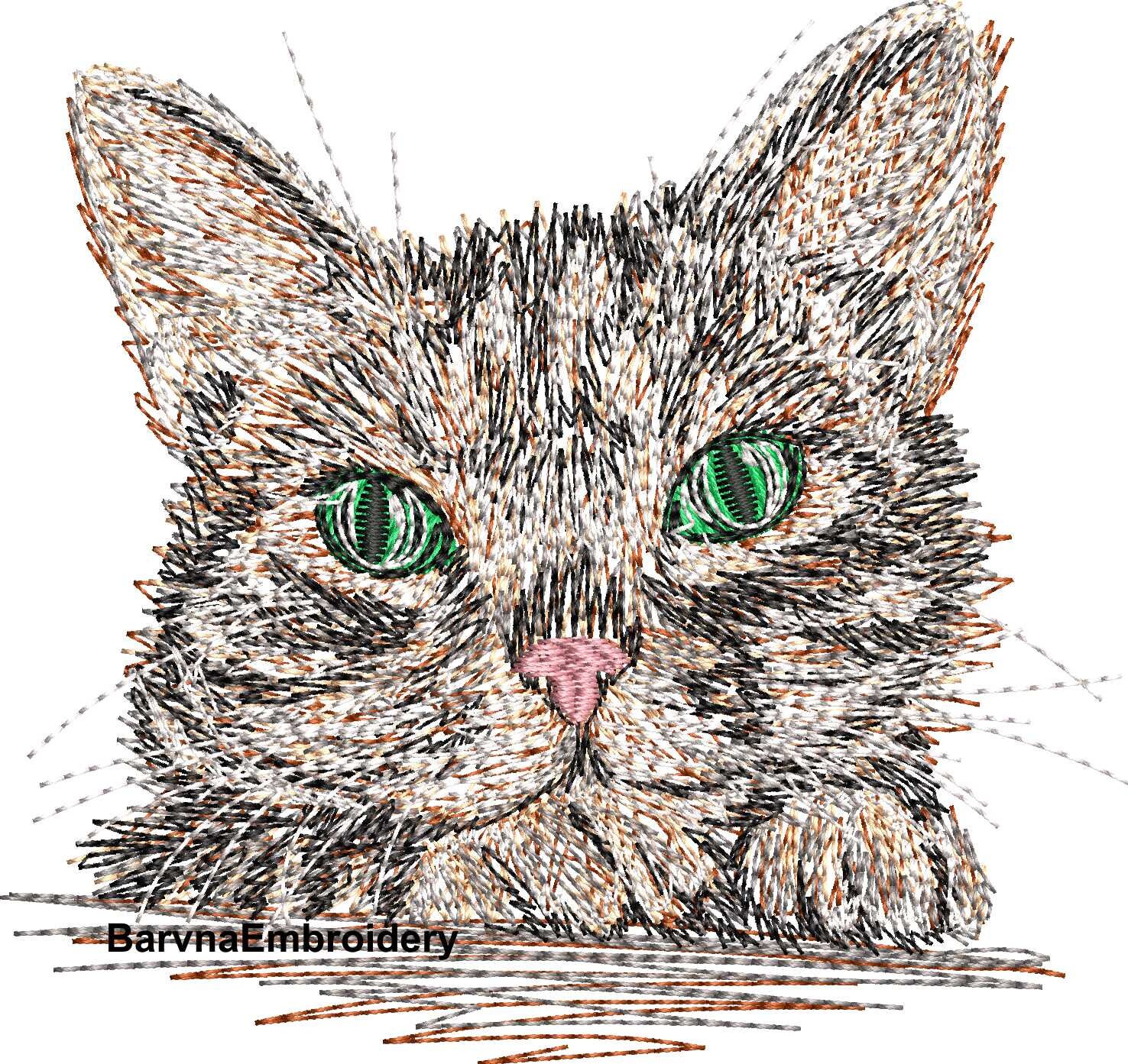 Cute Cat Machine Embroidery Designs Animals Embroidery Home | Etsy UK