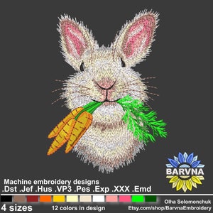 Bunny Machine Embroidery Designs Bunny With a Carrots - Etsy