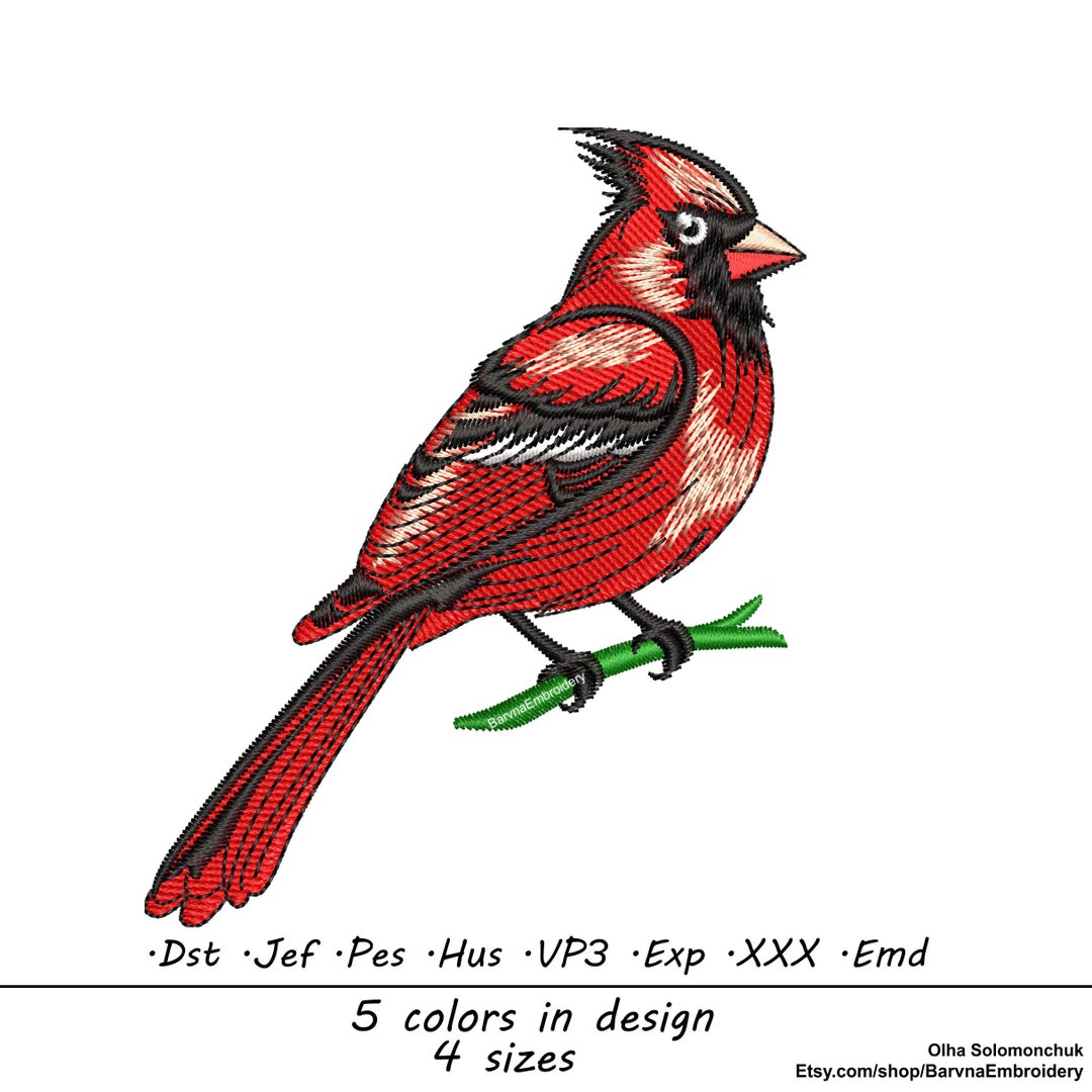 Cardinal Machine Embroidery Designs, Red Bird Embroidery Designs ...