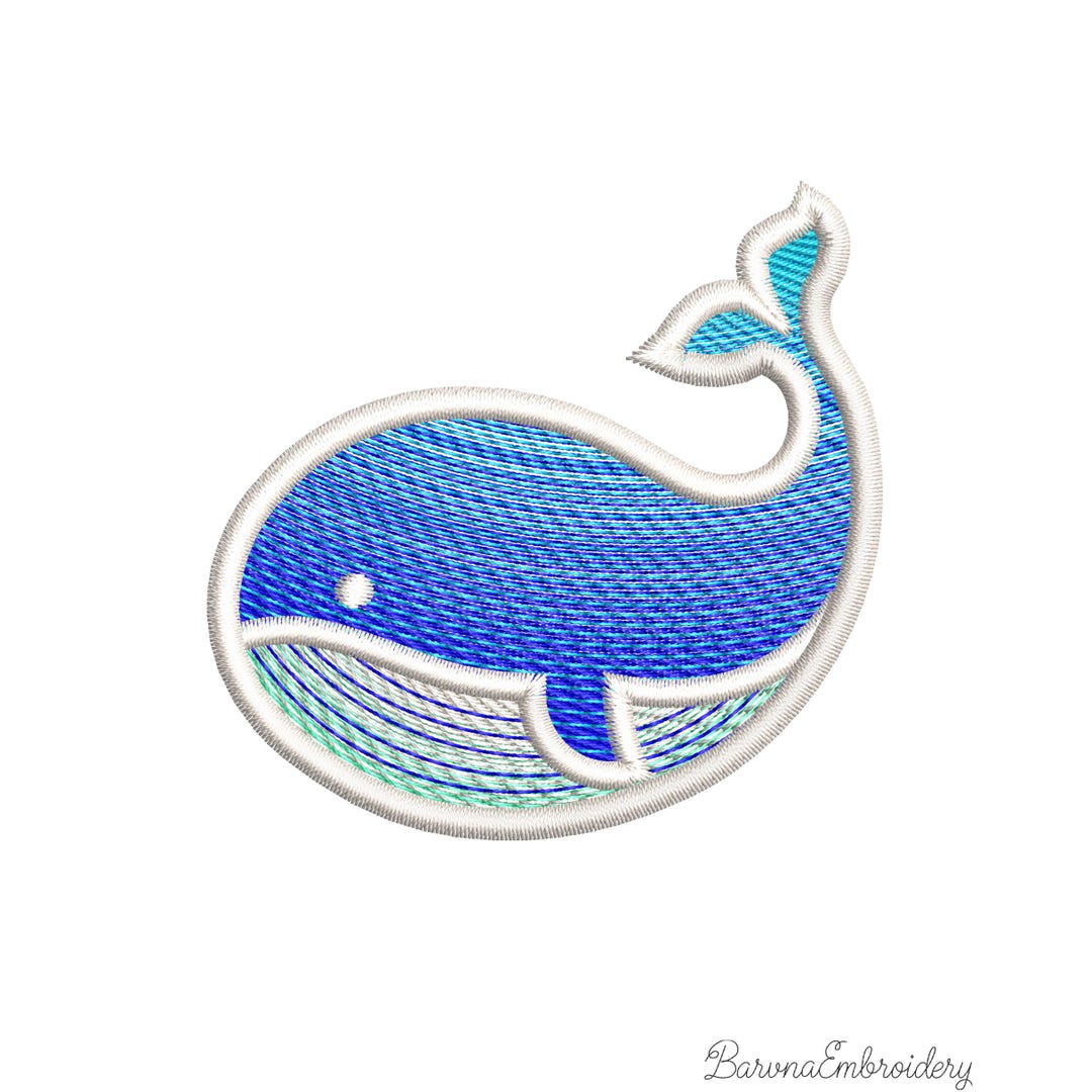 Whale Machine Embroidery Design, Nautical Patch Embroidery File ...