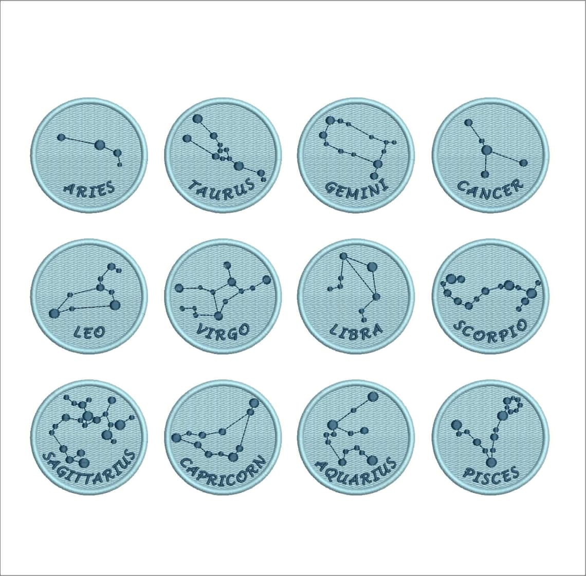 Embroidery design files. Zodiac signs Embroidery Design Pack | Etsy