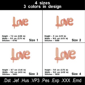 Love Machine Embroidery Designs, Valentines Embroidery Files (instant ...