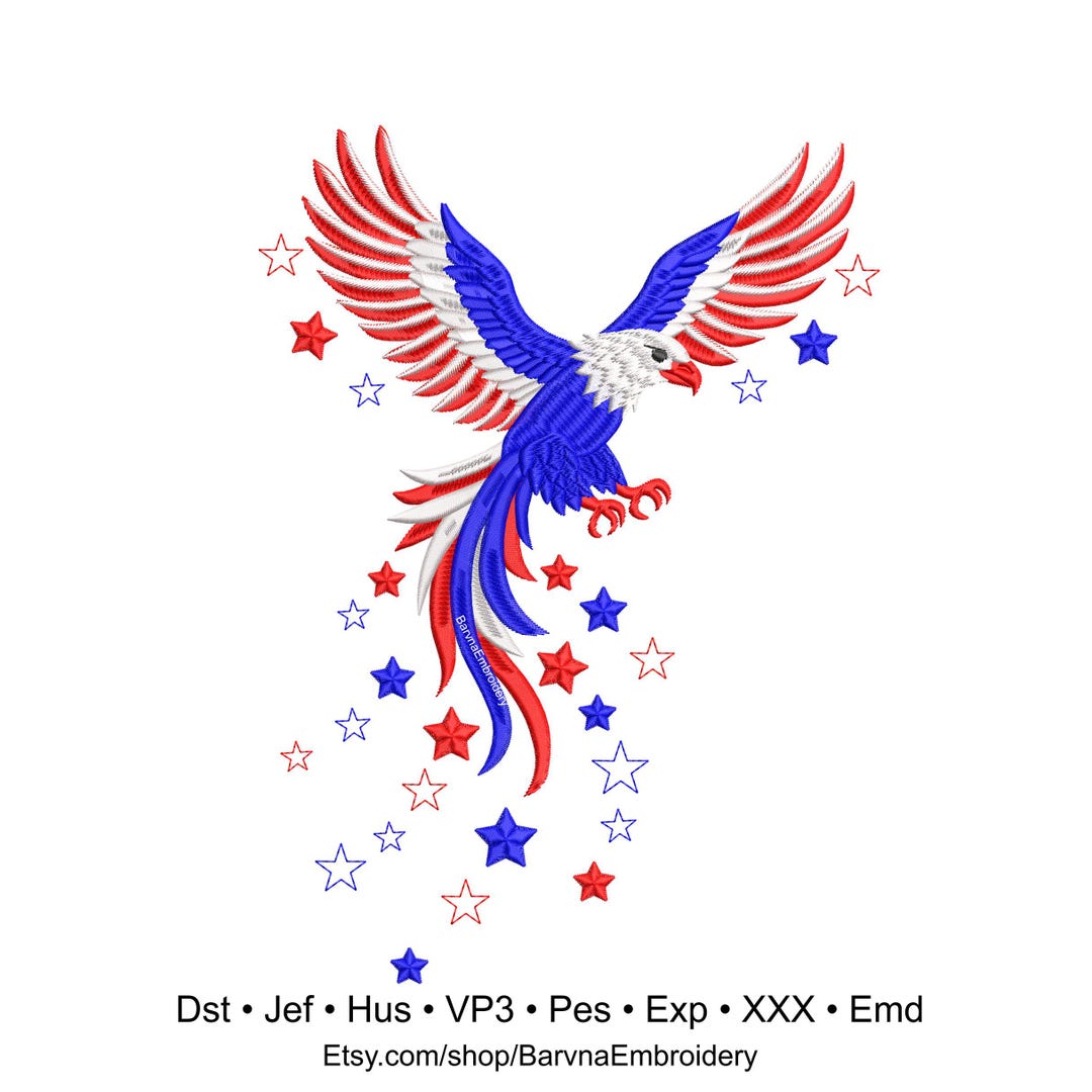 American Eagle Embroidery Design – Patriotic USA Machine Embroidery ...