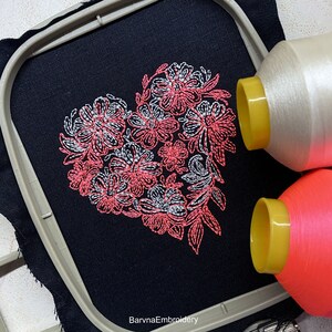 Flower Heart Machine Embroidery Designs, Love Embroidery Designs for ...