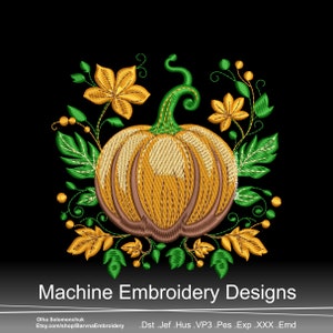 Pumpkin Embroidery Designs for Machine, Fall Embroidery Designs ...