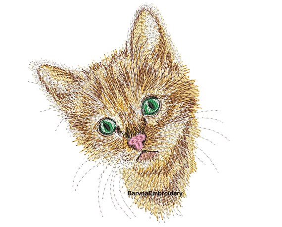 Cute Cat Machine Embroidery Designs Animals Embroidery Home - Etsy