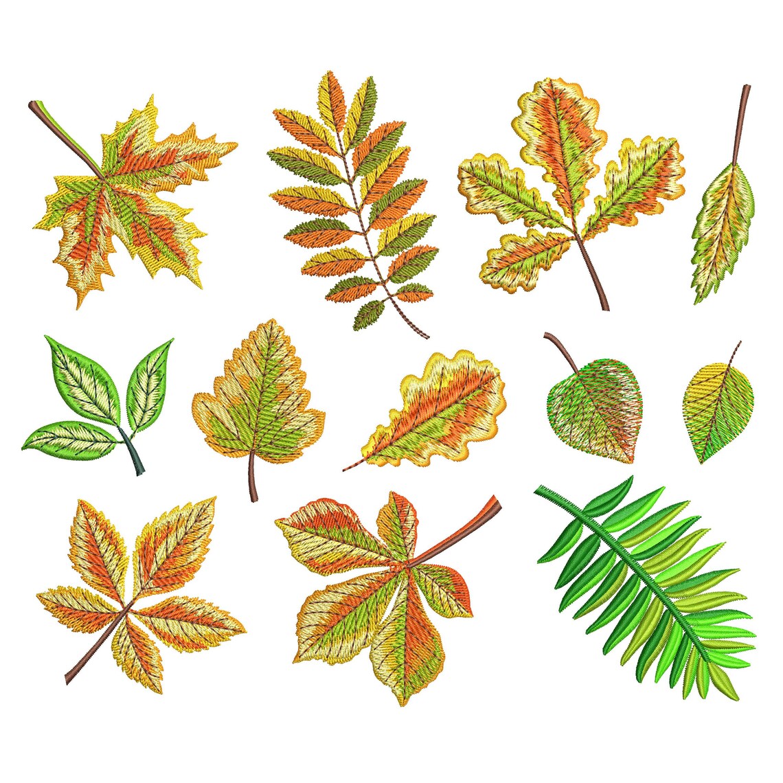 Fall Embroidery Designs Autumn Leaves Machine Embroidery - Etsy