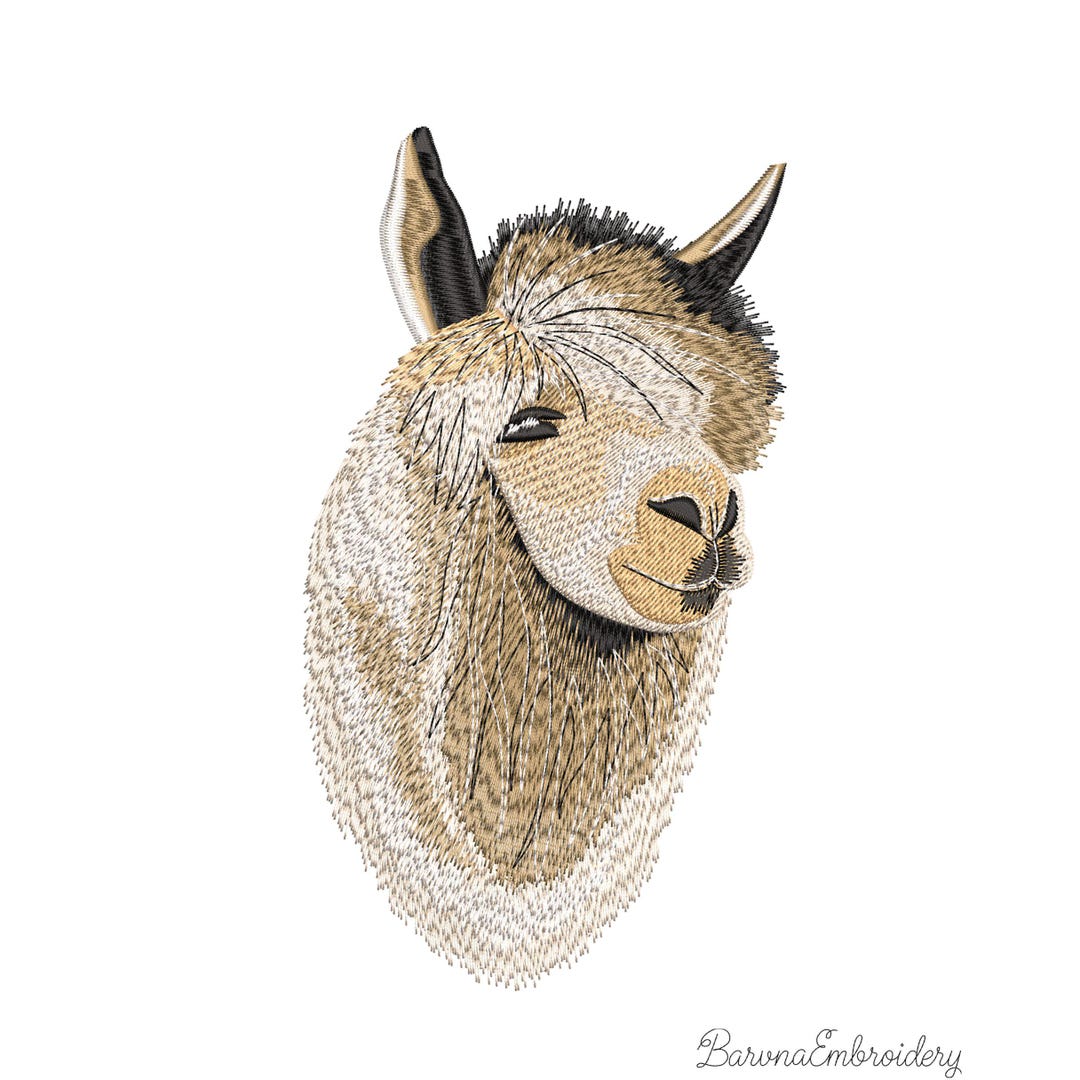 Lama Machine Embroidery Design, Animals Embroidery Files (instant ...