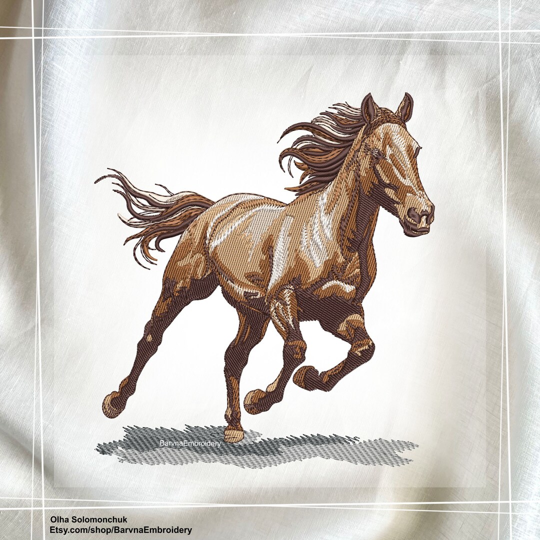 A Running Horse Machine Embroidery Designs, Horse Embroidery Files ...