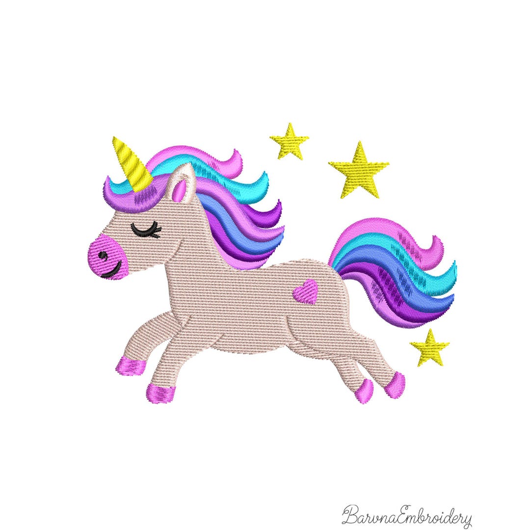 Unicorn Machine Embroidery Design, Embroidery File for Girls (instant ...