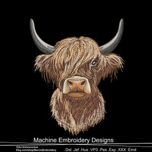 Highland Cow Machine Embroidery Designs, Cow Embroidery Files, Instant ...