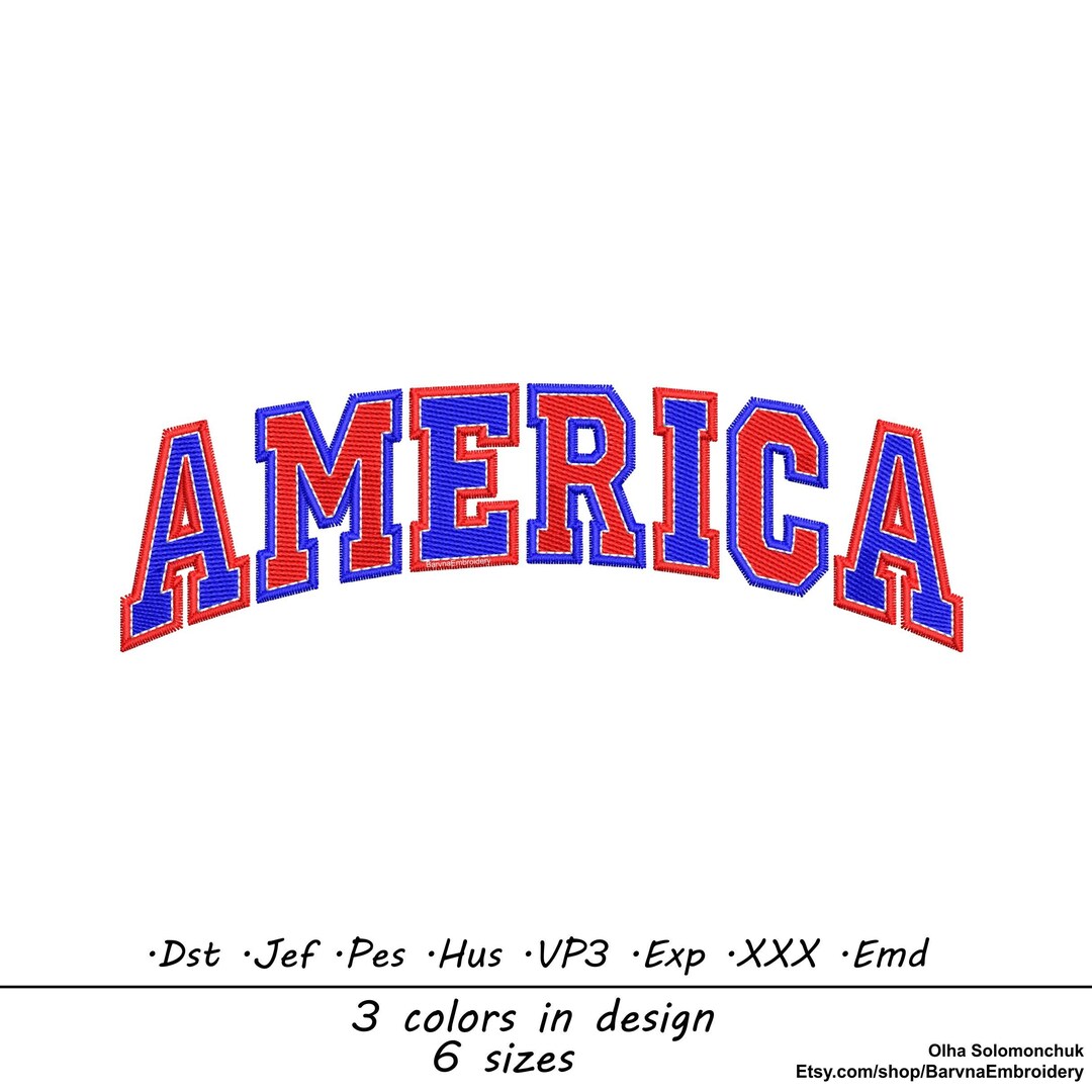 America Machine Embroidery Designs USA Embroidery File 4th - Etsy