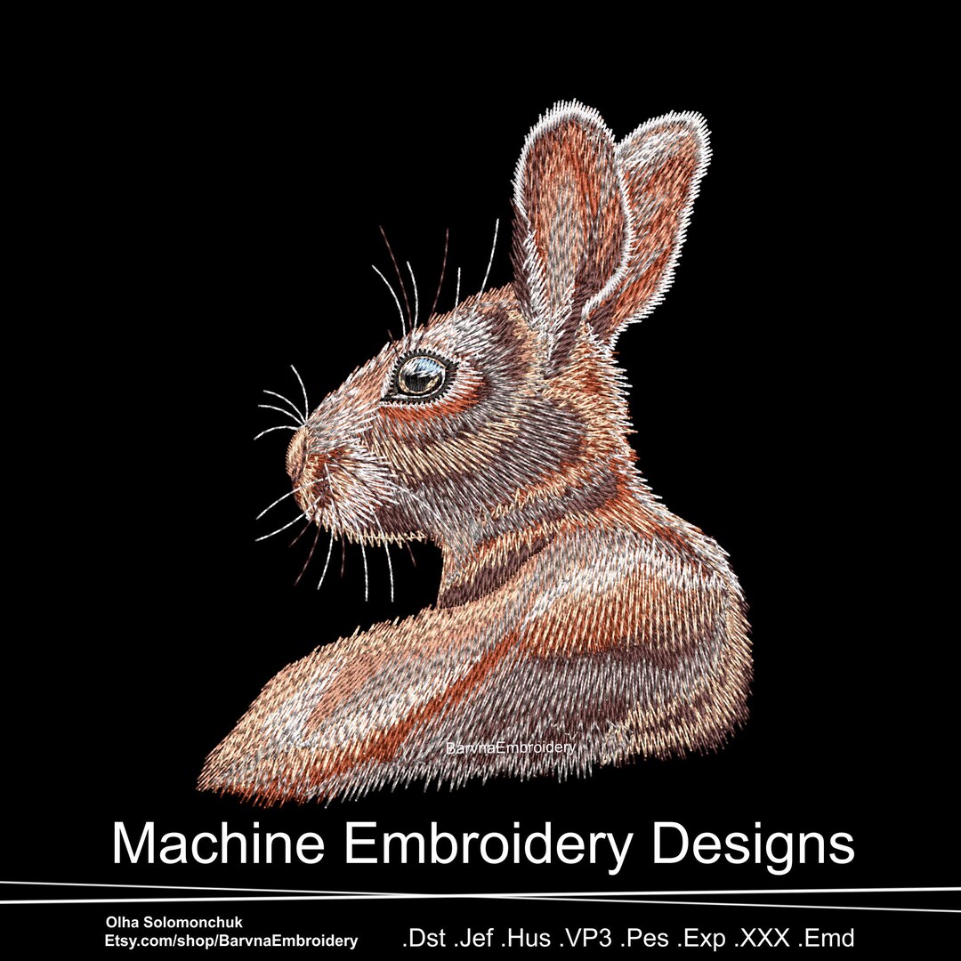 Rabbit Machine Embroidery Design, Animals Embroidery Files, Instant ...