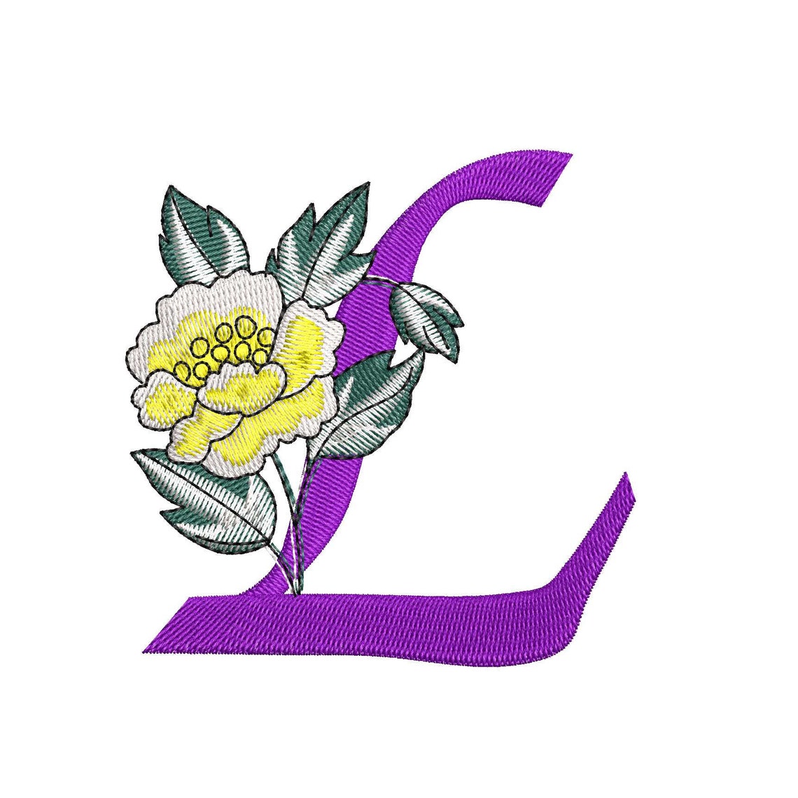 Monogram Letter L Machine embroidery designs Embroidery font | Etsy