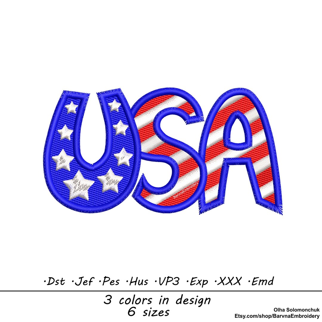 USA Machine Embroidery Designs, 4th of July Embroidery Design, Instant ...