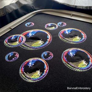 Soap Bubbles Machine Embroidery Design, Playful Bubbles Embroidery ...