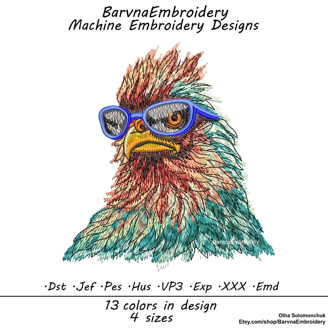 Chicken Embroidery Designs, Chicken Embroidery Files for Machine ...