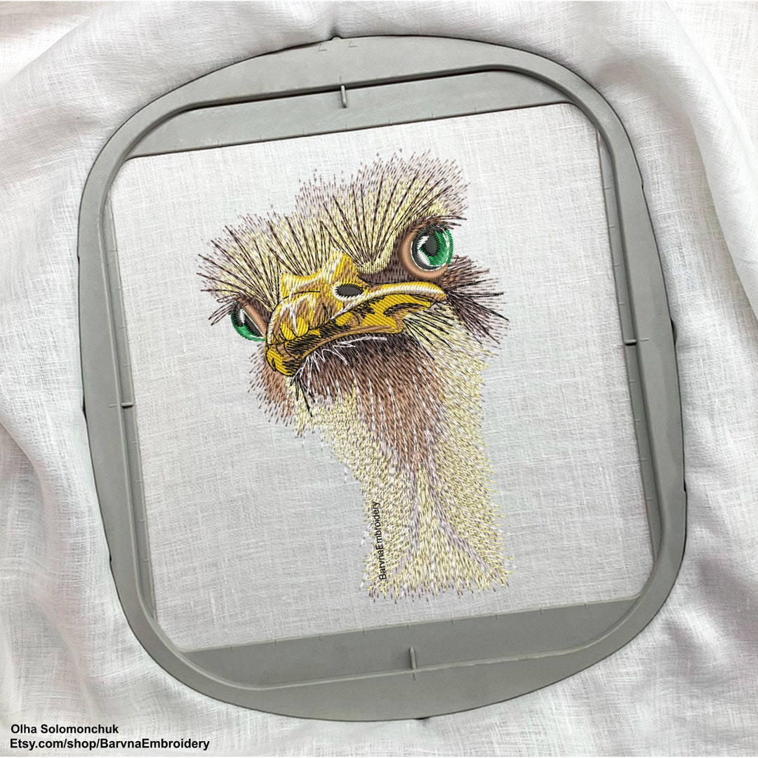 Ostrich Machine Embroidery Designs, Ostrich Embroidery Files, Instant ...