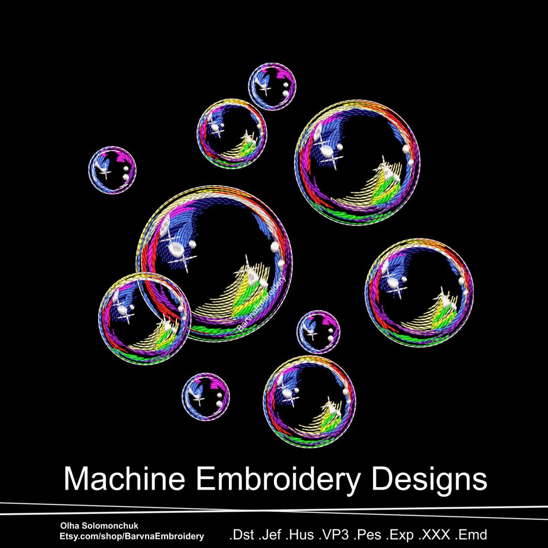 Soap Bubbles Machine Embroidery Designs, Bubbles Embroidery Files ...