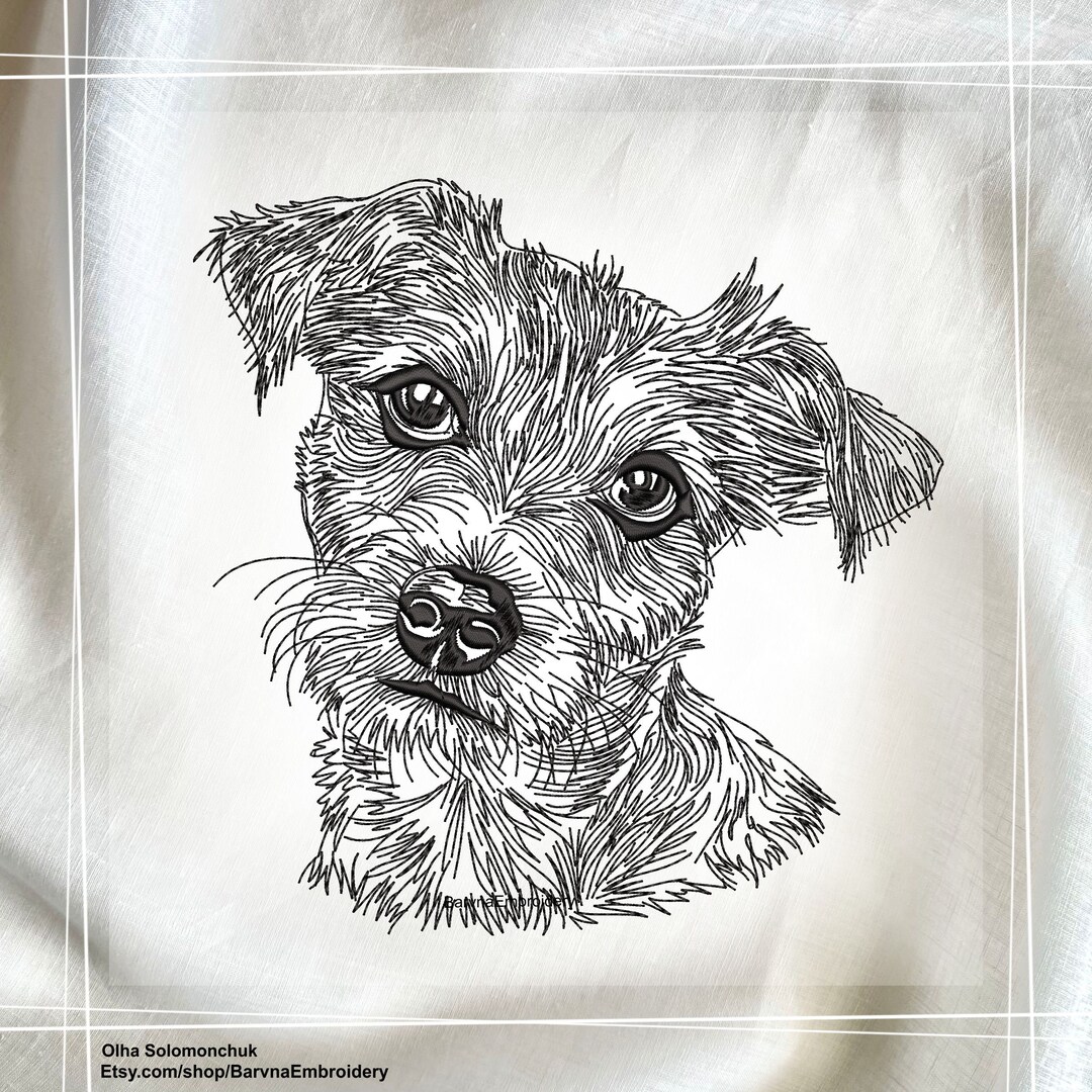 Jack Russell Terrier Embroidery Design for Machine, Dog Embroidery ...