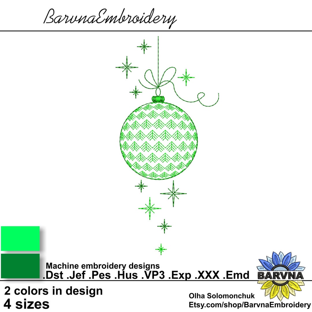 Christmas Ball Machine Embroidery Design, Christmas Embroidery Design ...