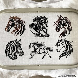 6 Horse Embroidery Designs for Machine, Animals Embroidery Files ...