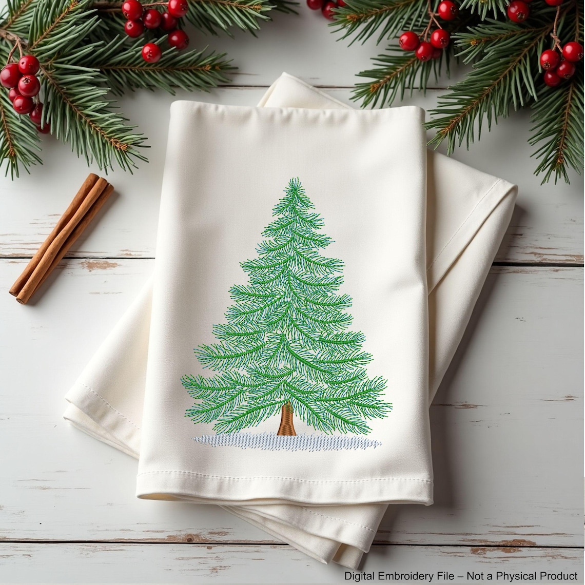 Christmas Tree Machine Embroidery Design – Two Variations, 4 Sizes Each ...
